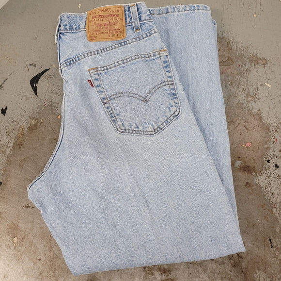 Levi's | Jeans | Vintage Levis 55 Jeans Usa Light Wash Tapered 36x30 Unisex Relaxed Fit 90s ...